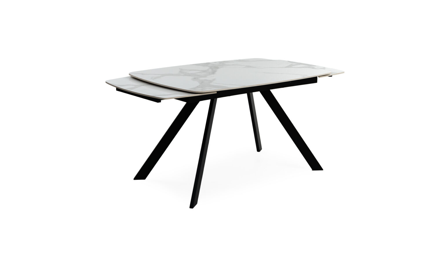 Mesa Comedor Aston Ext Curvo Sinterizada Blanca Imp - Aristas